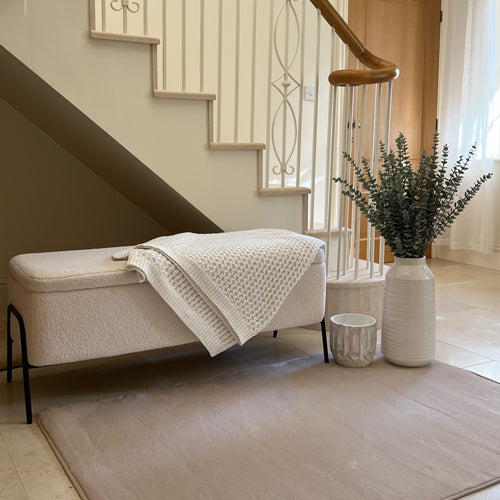 Supersoft Velvet Touch Rug Champagne 100cm x 150cm - FabFinds