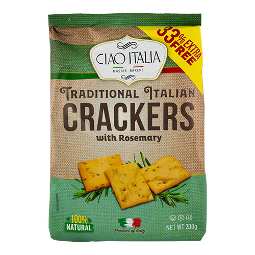 Ciao Italia Traditional Italian Crackers With Rosemary 200g - FabFinds