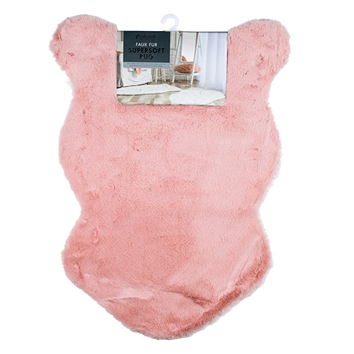 Coloroll Faux Fur Supersoft Rug Pink-FabFinds