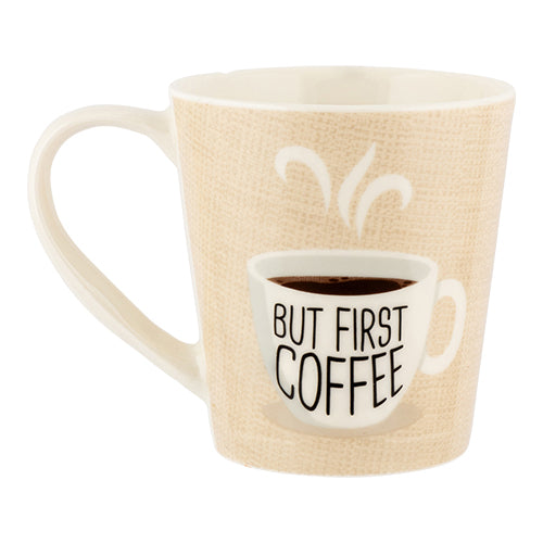 But First Coffee Beige Mug 10oz - FabFinds
