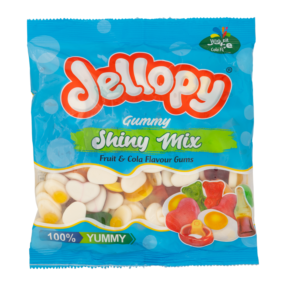 Jellopy Gummy Shiny Mix Fruit & Cola Flavour Gums 500g - FabFinds