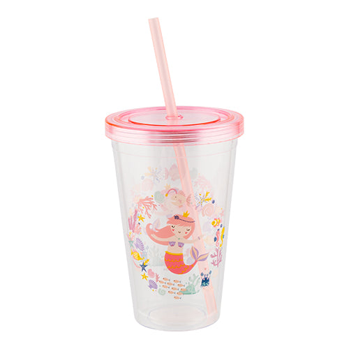Under The Sea Mermaid Reusable Drinking Cup Assorted Colours - FabFinds