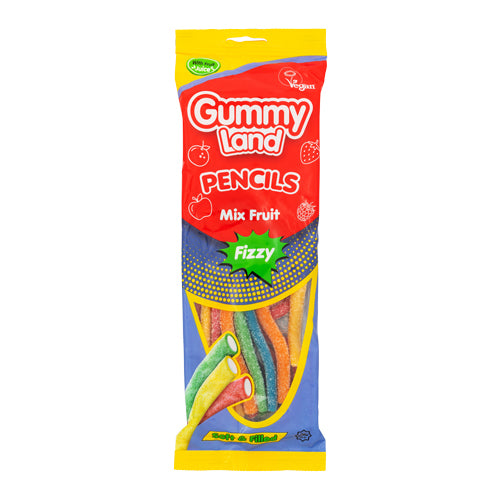 Gummy Land Pencils Mix Fruit Sweets 150g - FabFinds