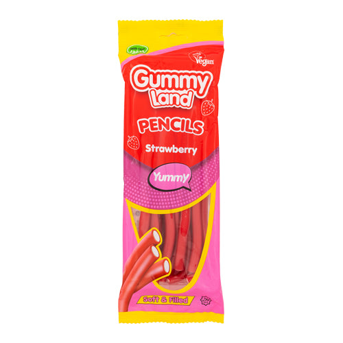 Gummy Land Pencils Strawberry 150g - FabFinds