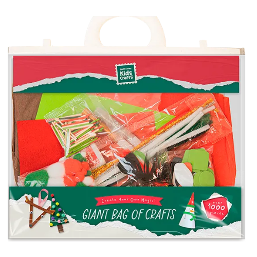 Giant Bag of Christmas Crafts – 1000+ Piece Kids Festive Craft Kit ...
