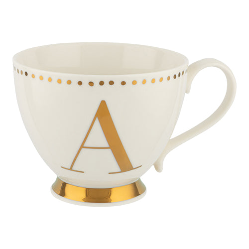 Initial A Electroplated Gold Footed Mug — FabFinds