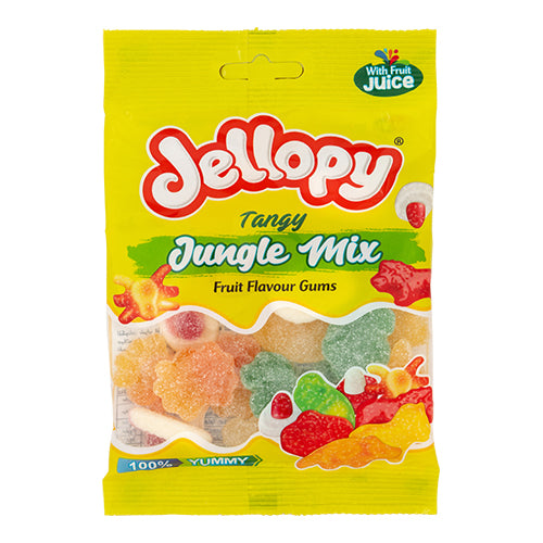Jellopy Tangy Jungle Mix Fruit Flavour Gums 80g - FabFinds