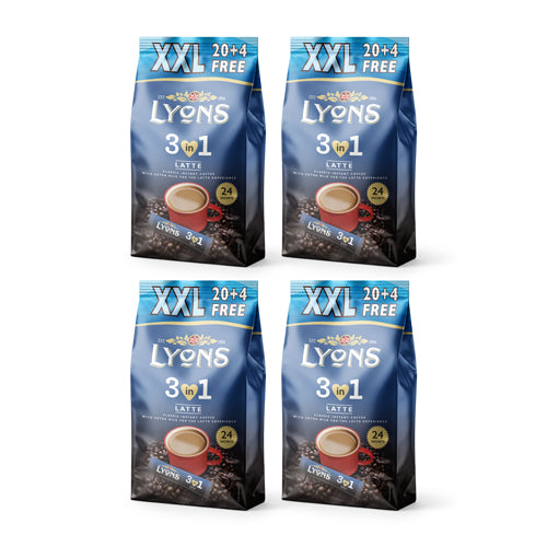 Lyons 3 in 1 Latte Classic 24 Sachets - 4 Pack — FabFinds