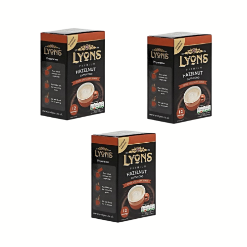 Lyons Hazelnut Cappuccino 12 Sachets - 3 Pack — FabFinds