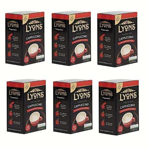 Lyons Premium Instant Cappuccino 12 Sachets 6 Pack — FabFinds