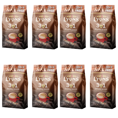 Lyons 3 in 1 Brown Sugar Instant Coffee 8 Pack (24 x 8) — FabFinds
