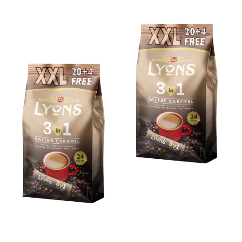 Lyons Salted Caramel 3 in 1 Coffee 24 x 18g - 2 Pack — FabFinds