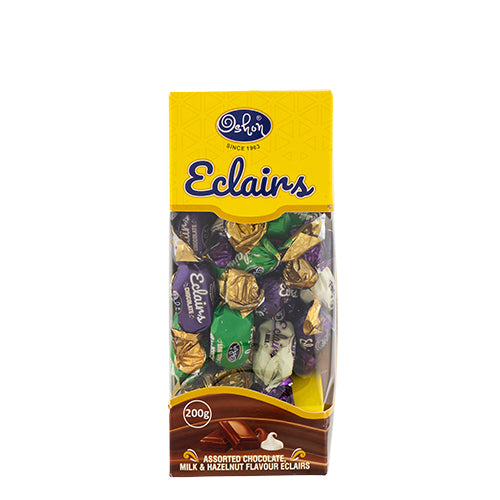 Yellow Eclairs Assorted Chocolate Milk & Hazelnut Eclairs 200g - FabFinds