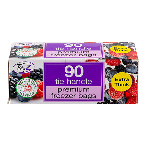Tidy Z Tie Handle Premium Freezer Bags 90 Pack - FabFinds
