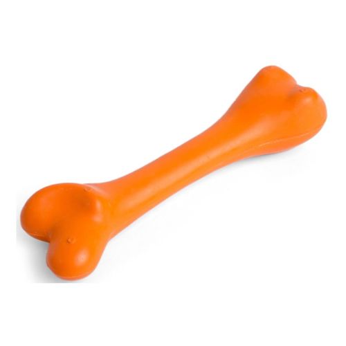 Petface Solid Rubber Orange Bone Dog Toy-FabFinds