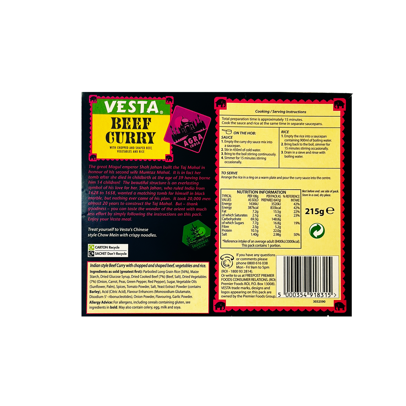 Buy Vesta Beef Curry & Rice 215g online at FabFinds