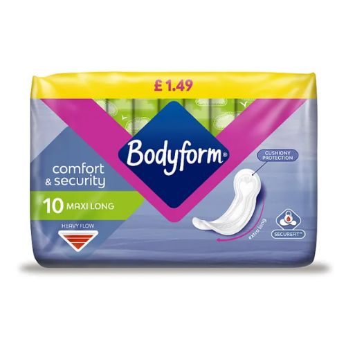 Bodyform Comfort & Security Heavy Flow Maxi Long 10 Pads - FabFinds
