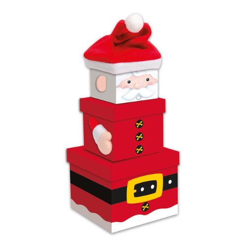 Christmas Santa Nested Boxes Set Of 3 - FabFinds