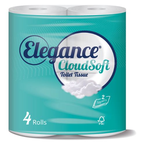 Elegance Cloud Soft Toilet Roll 2 Ply 4 Pack - FabFinds