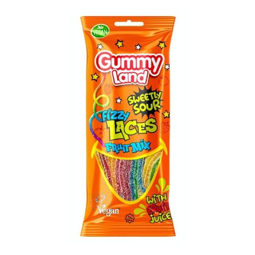 Gummy Land Sweetly Sour Fizzy Laces Fruit Mix 80g - FabFinds