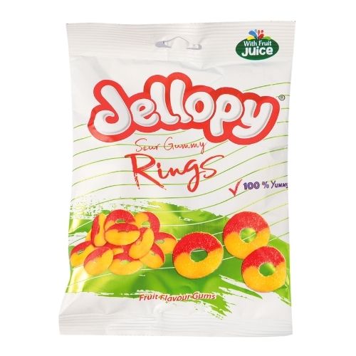 Jellopy Sour Ring Sweets 150g - FabFinds