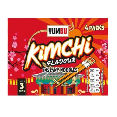 Yumsu Kimchi Flavour Instant Noodles 4 Packs - FabFinds