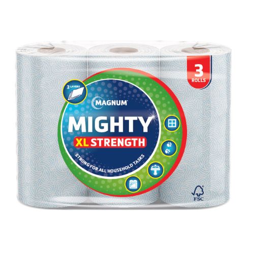 Magnum Mighty XL Strength 3 Ply Kitchen Roll 3 Pack - FabFinds