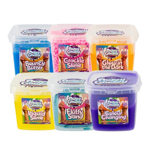 Toymania Oozey Goozey Slime Bundle 6 Tubs - FabFinds