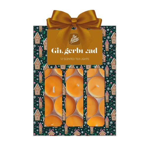 Pan Aroma Gingerbread Scented Tealights 12 Pack - FabFinds