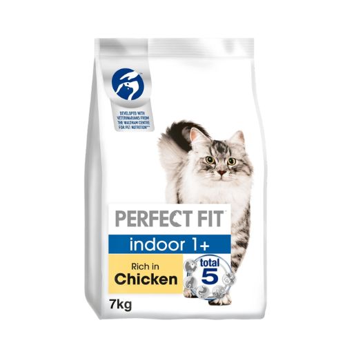 Perfect Fit Dry Cat Food Indoor 1+ Yrs Chicken 7Kg - FabFinds