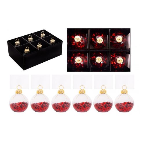 Harvey & Mason Red Star Confetti Place Card Holder 6 Pack - FabFinds