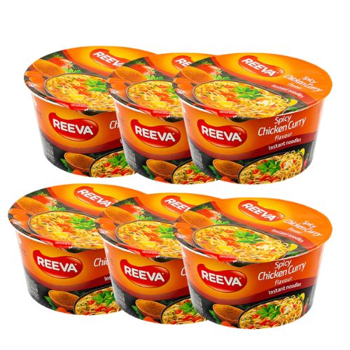 Reeva Spicy Chicken Curry Instant Noodles 6 x 75g - FabFinds
