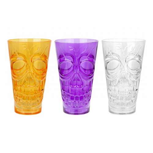 Halloween Skull Face Drinking Cup Assorted Colours - FabFinds