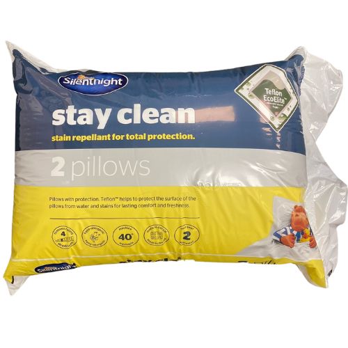 Silentnight Stay Clean Stain Repellent Pillows 2 Pack - FabFinds