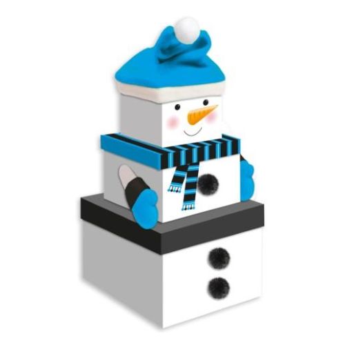 Large Christmas Stackable Snowman Boxes 3 Set - FabFinds