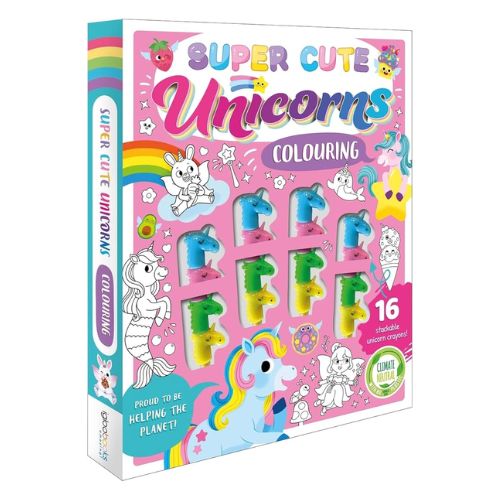 Super Cute Unicorns Colouring In Kit - FabFinds