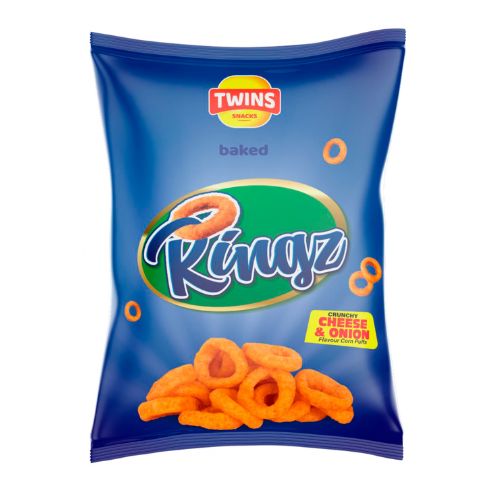 Twins Snacks Cheese & Onion Corn Puff Ringz 70g - FabFinds