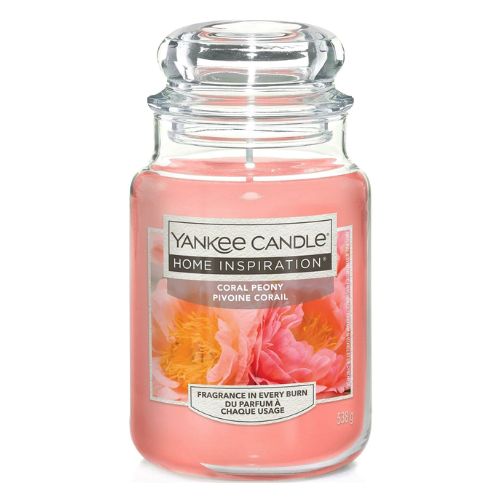 Yankee Candle Coral Peony Large Jar 538g - FabFinds