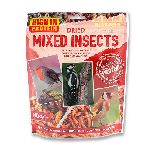 Dried Mix Insects Bag For Birds 80g - FabFinds