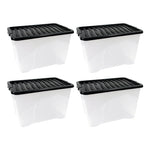 60 Litre Storage Box With Lid Set of 4 — FabFinds