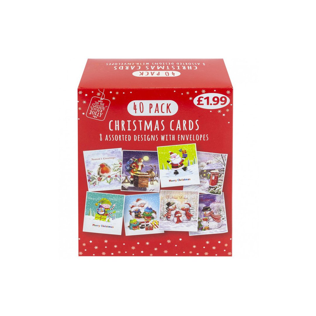 Buy Assorted Christmas Card Bumper Pack 40 Card Pack- FabFinds