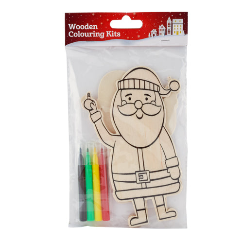 Christmas Character Kids Wooden Colouring Craft Kit | FabFinds