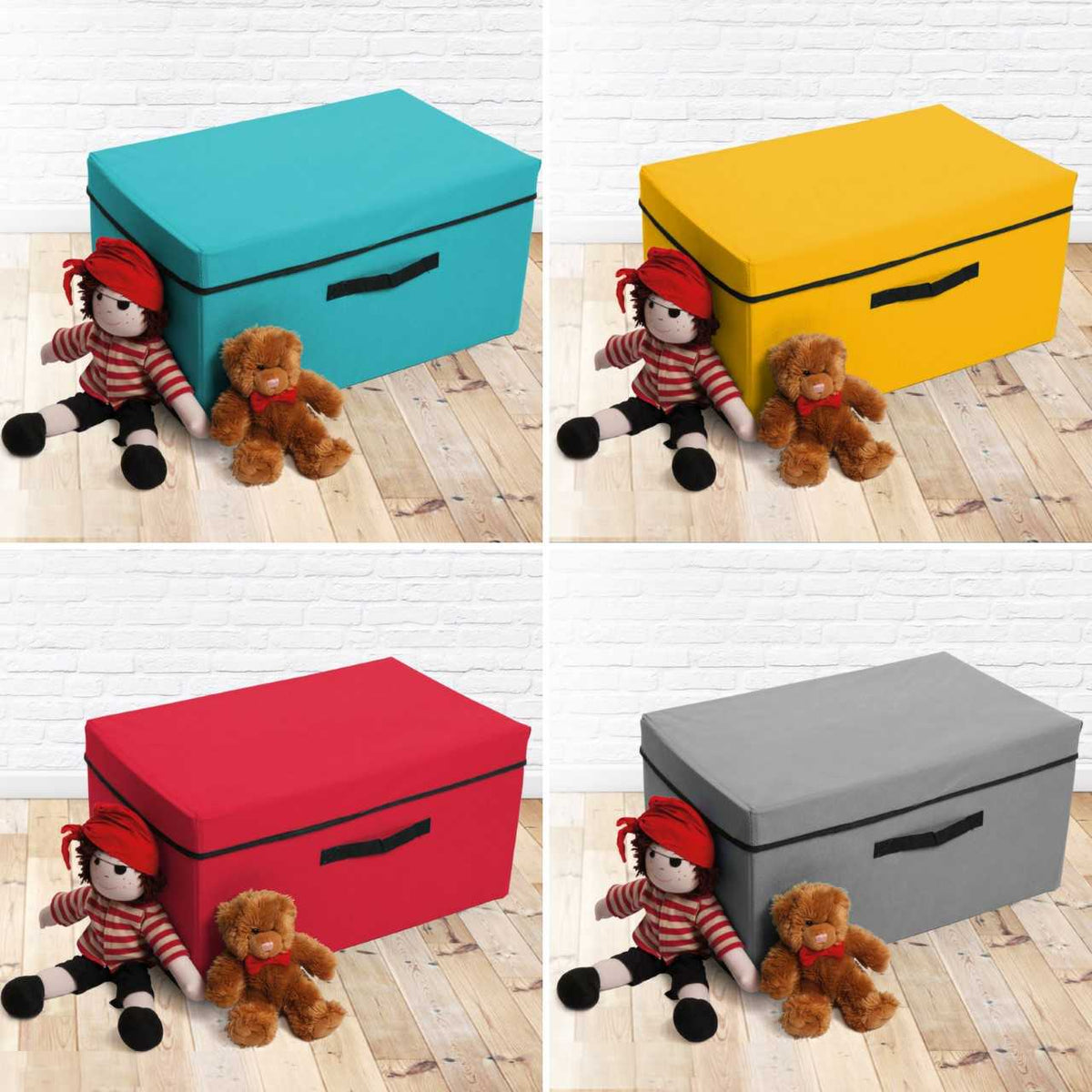 Foldable Canvas Storage Box with Lid — FabFinds