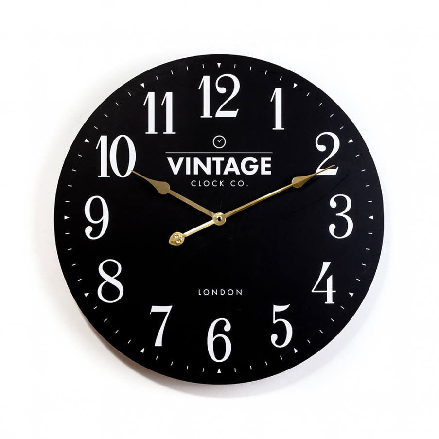 Croxton Statement Black Vintage Wall Clock 60cm — FabFinds