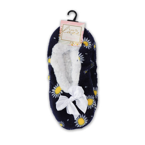Ladies Plush Daisy Cosy Toes Sock Slippers | FabFinds
