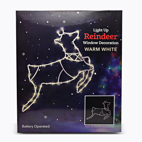 Light Up Reindeer Window Decoration Warm White - FabFinds