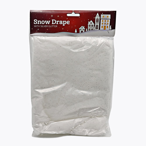 Shop Online Christmas Snow Drape With Silver Glitter - FabFinds