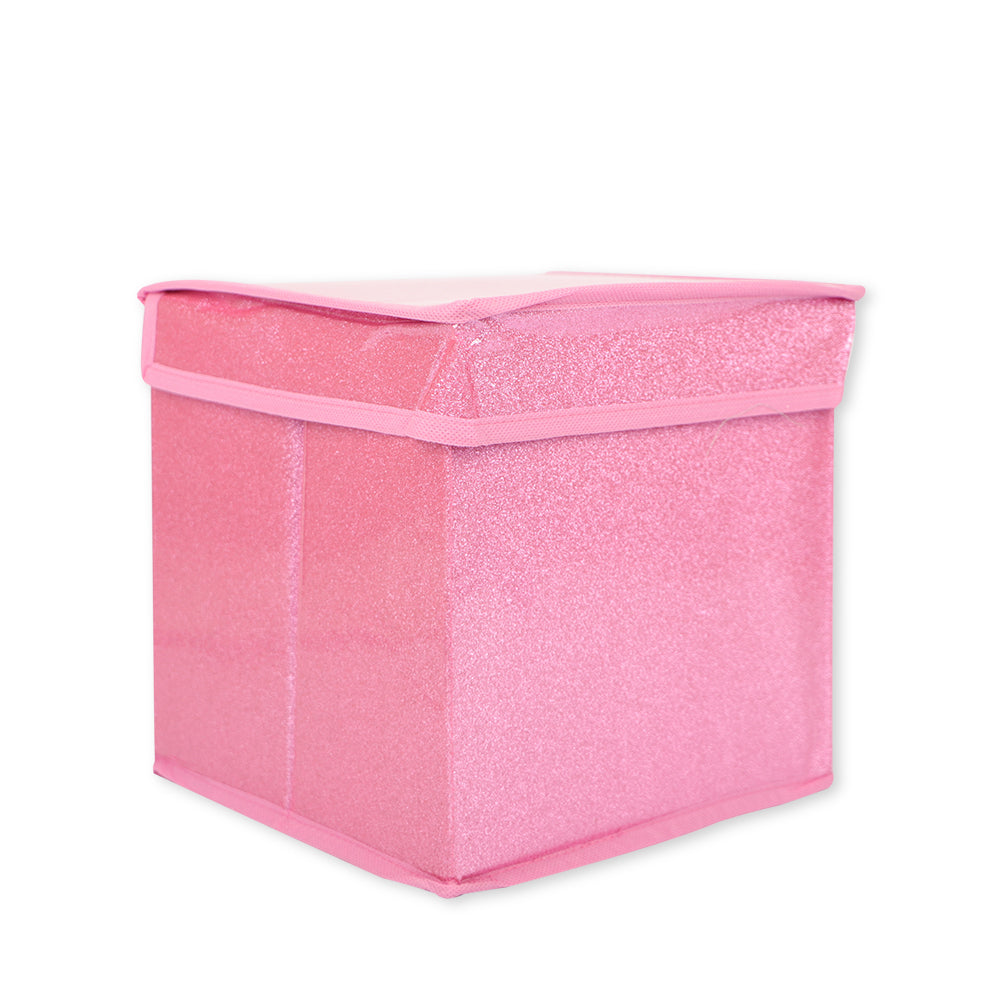 Home Collection Glitter Storage Box With Lid Pink | FabFinds
