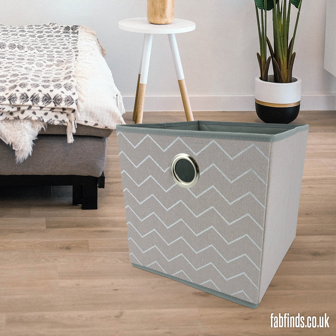 Shop Online Home Collection Foil Zig Zig Storage Box - FabFinds