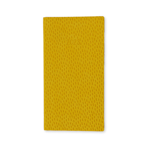 2023 Slim Embossed Yellow Diary - FabFinds